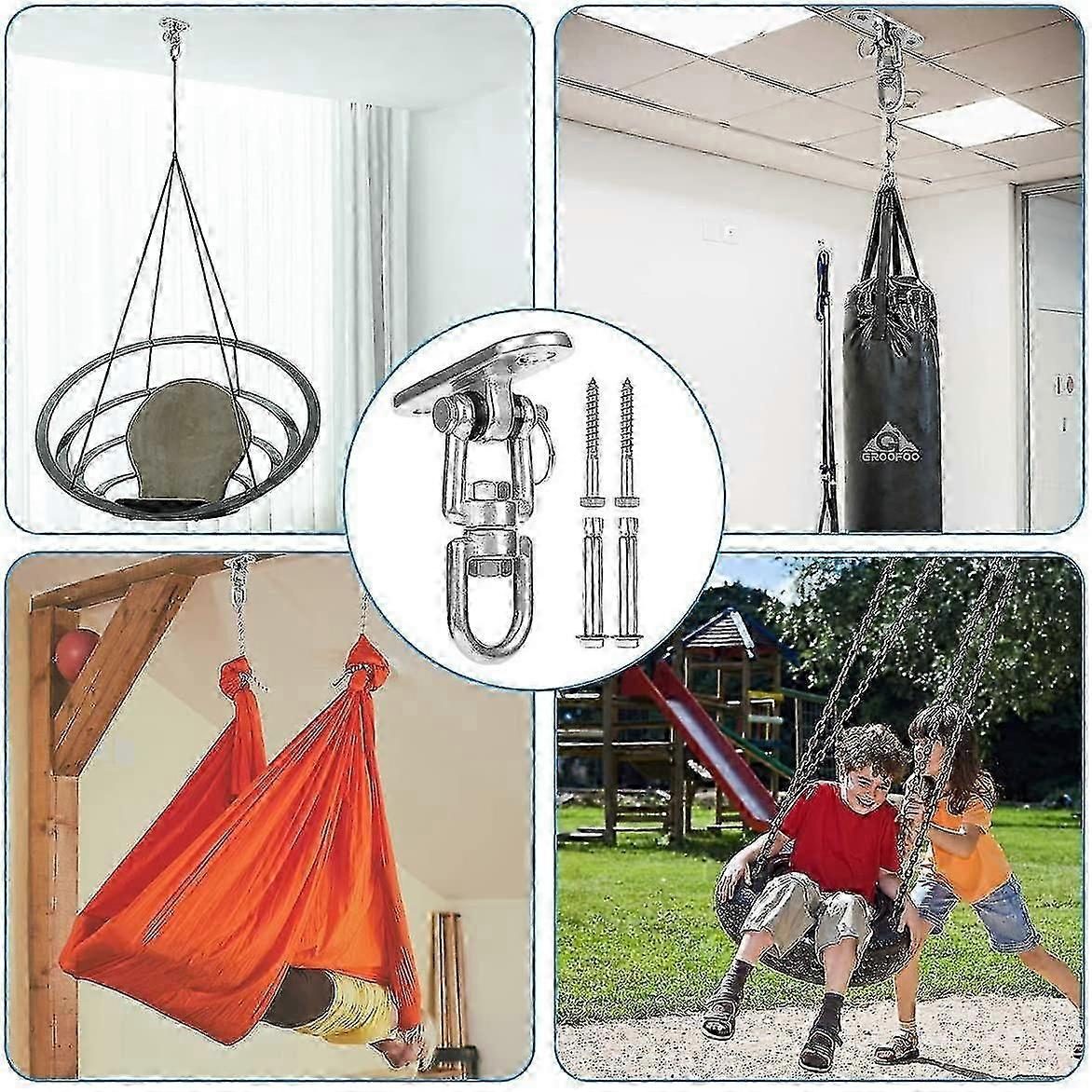 Heavy Duty Swing Hangers, Stainless Steel 450kg Load Swing Hooks Happy ...