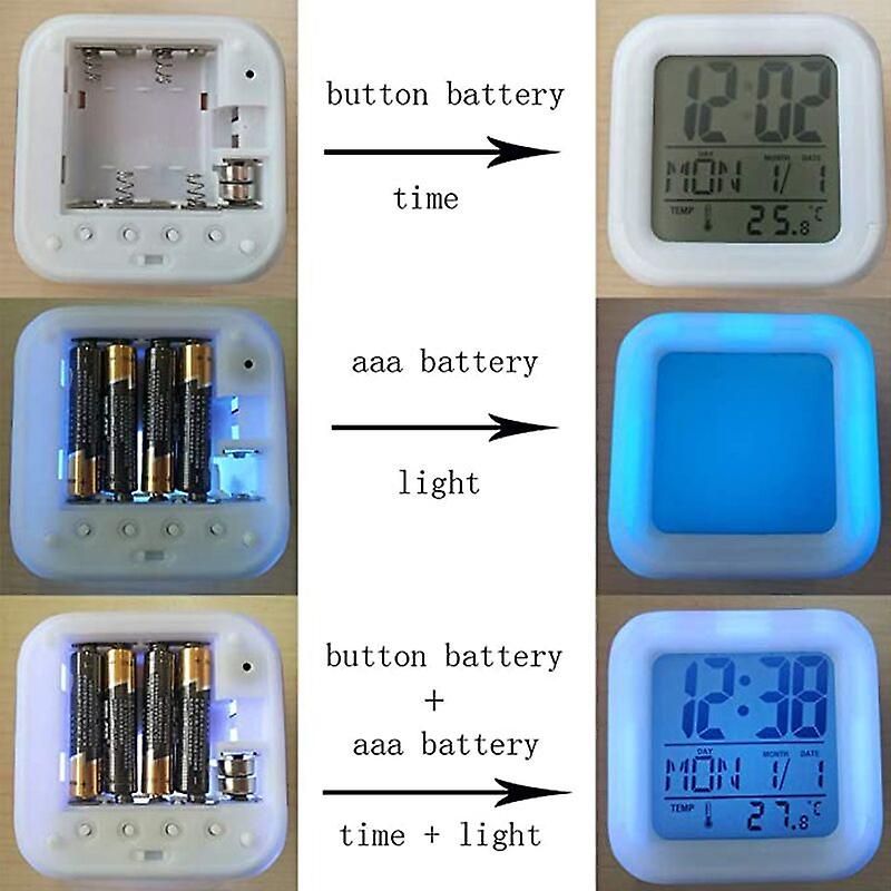 My World Digital Alarm Clockb, Colorful Lights Alarm Clock Square Clock ...