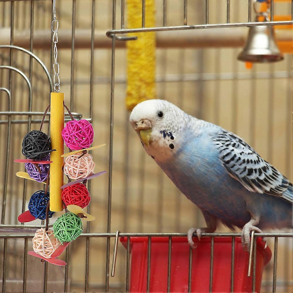 Colorful Sepaktakraw String Pet Parrot Chewing Biting Toy with Hook ...