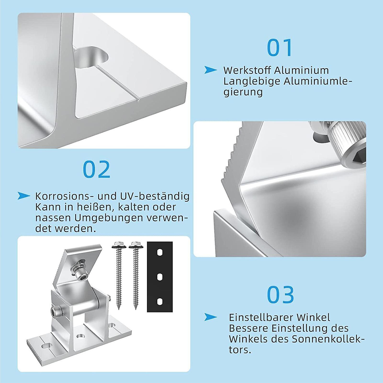 4 Front Foot Box Packaged Solar Panel Bracket Sets With Adjustable 15 ...