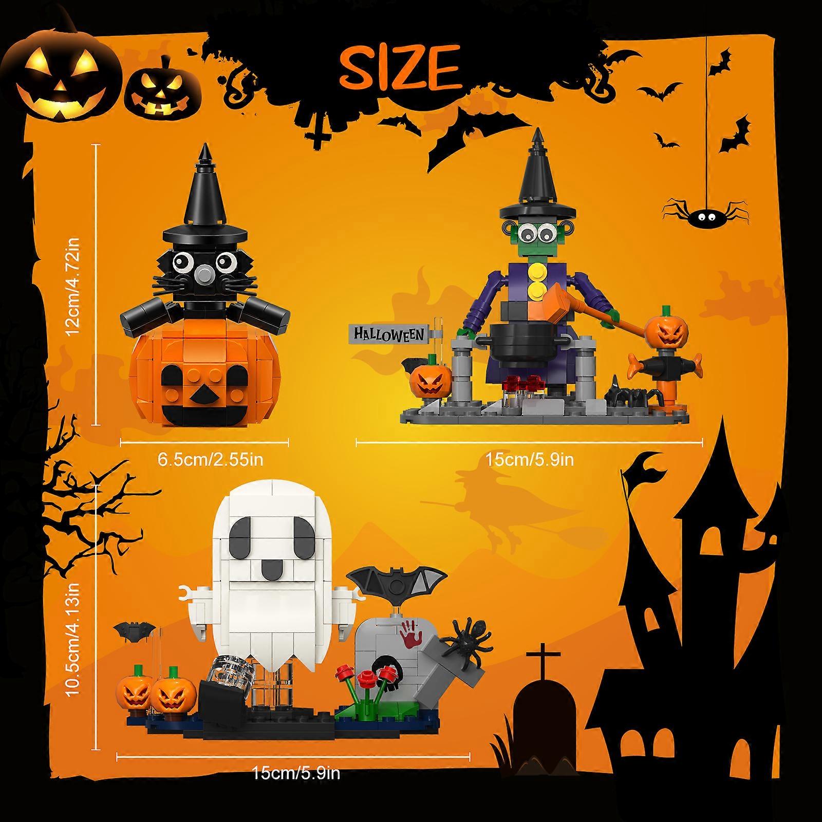 BuildMoc Halloween Fun Brickheadz Building Blocks Set Cute Pumpkin ...