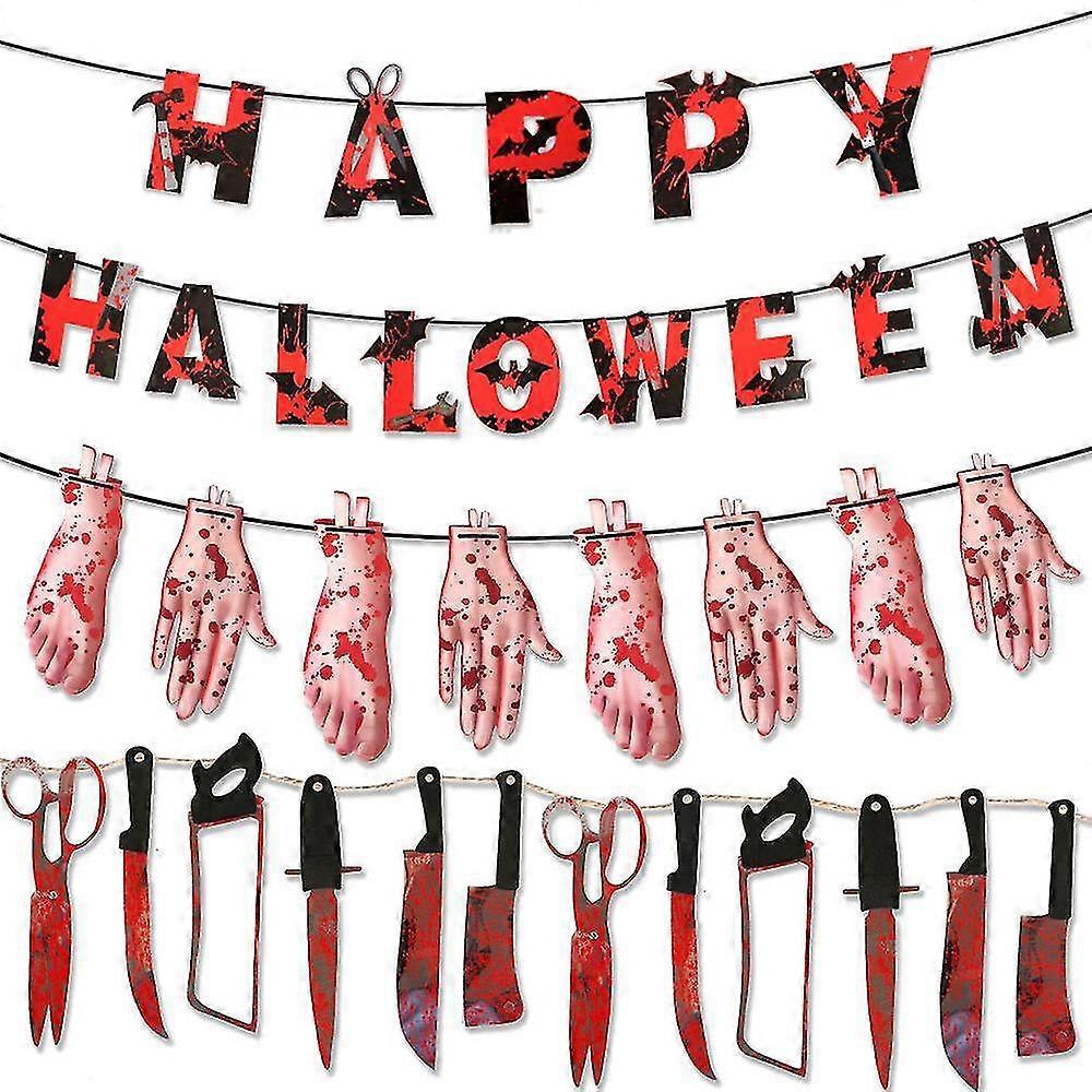 Halloween Decoration Bunting Set Halloween Decoration Banner Scary ...
