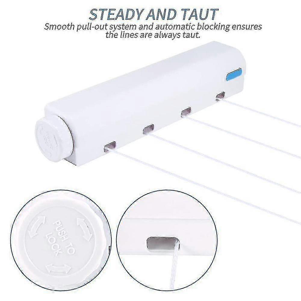 Spring Automatic Retractable Clothesline Drying Rack-Excellence | Fruugo UK