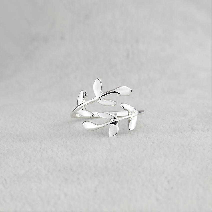 Stainless Steel Silver Rose Gold Plated Leaves Leaf Laurel Adjustable ...