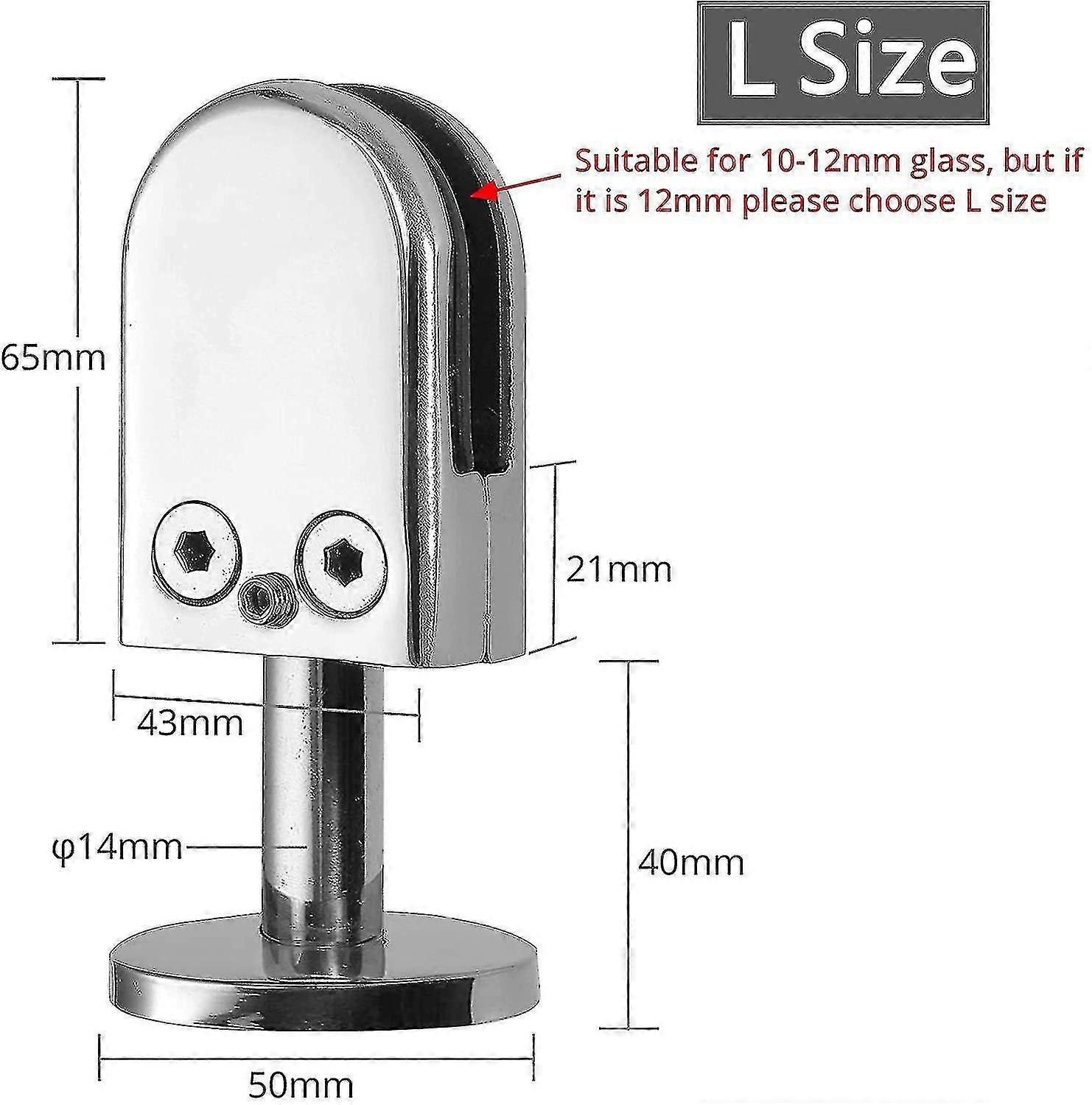 Glass Clamps 4 Pcs 304 Stainless Steel Glass Bracket Adjustable Glass ...