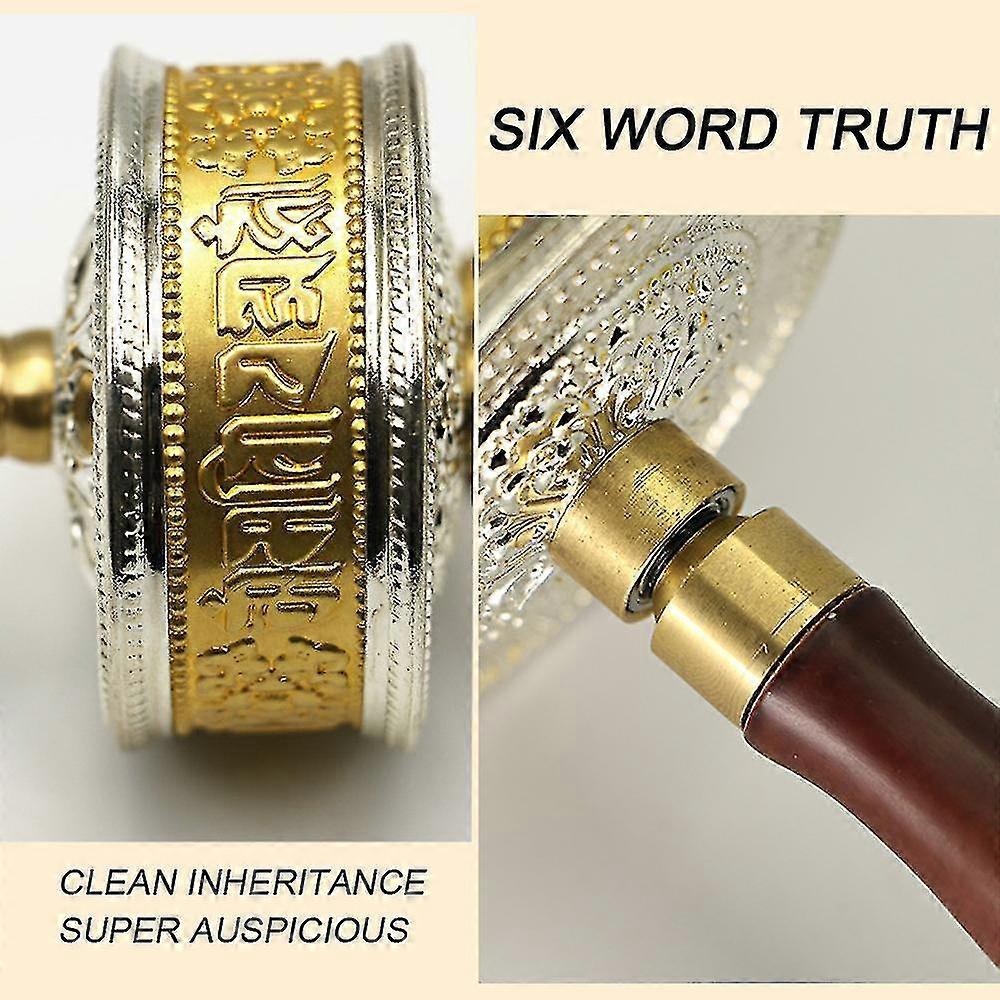 Copper Hand Held Prayer Wheel With Tibetan Buddhist Truth Buddha ...