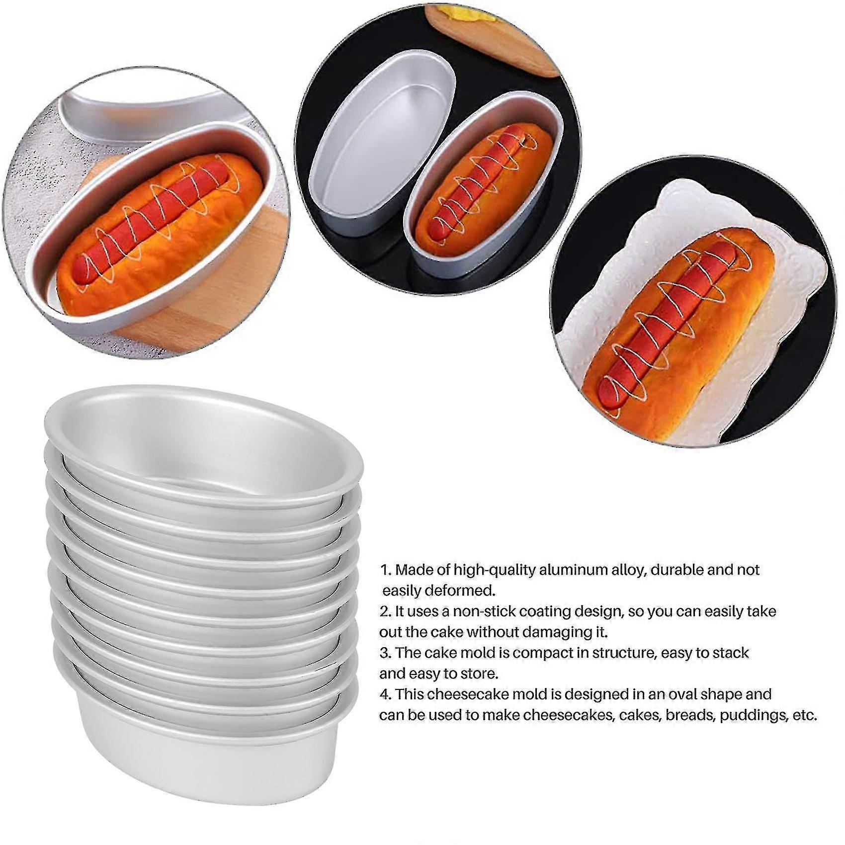 10pcs Mini Oval Egg Shape Aluminium Alloy Metal Cheese Cake Mold Bread ...