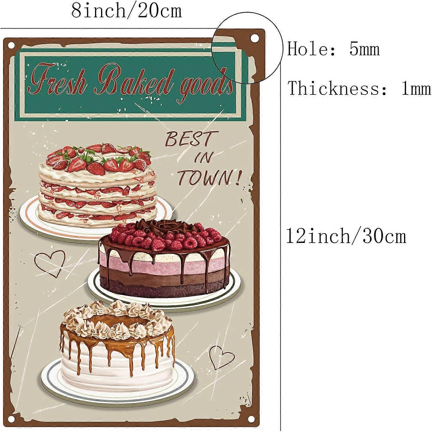 Fresh Baked Goods Tin Sign Vintage Metal Tin Signs Kitchen Signs Wall ...