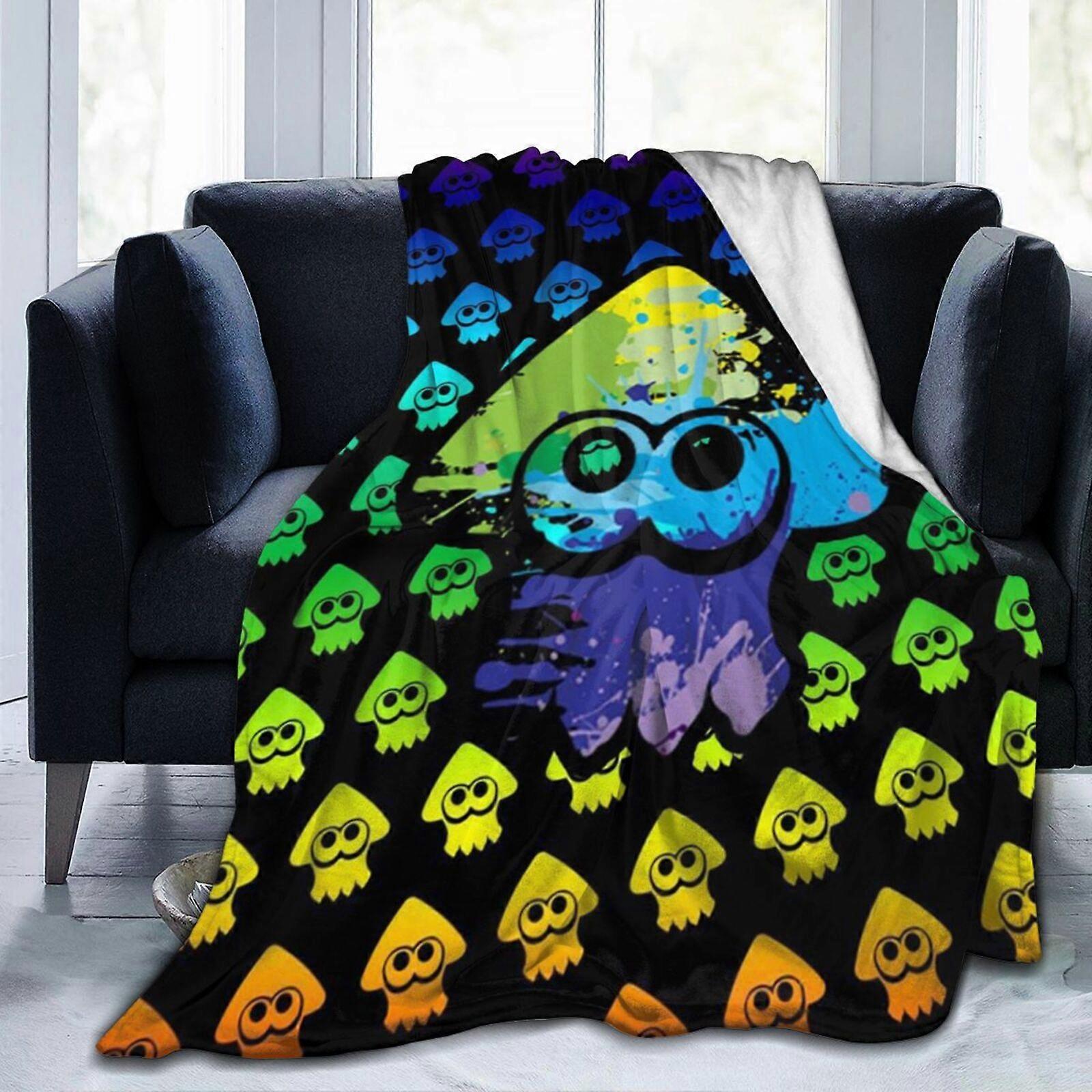 Splatoon Blanket Fuzzy Plush Bed Blanket Cozy Fluffy Air Condition ...