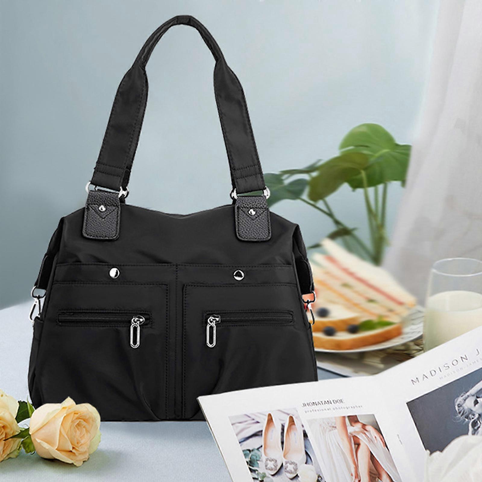 Large Capacity Waterproof Multi Pocket Nylon Shoulder Bag, Utility Tote ...