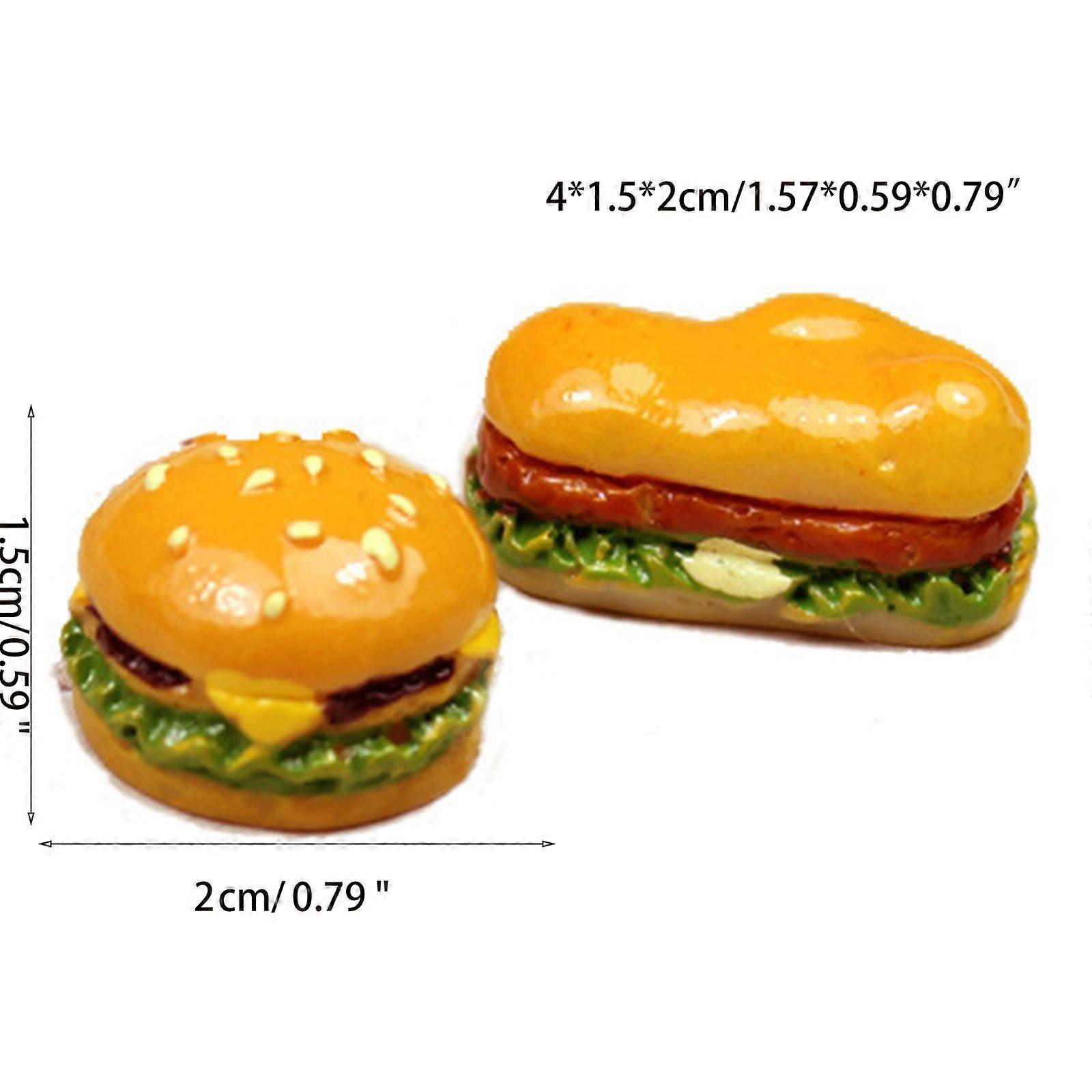 Mini Hot Dog Long/Round Hamburger Figurine Preschool Kids Dollhouse ...