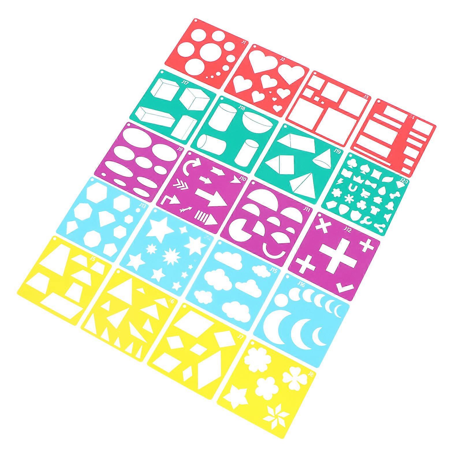 Stencil Sheet Geometrical Shape Stencils Shapes Drawing Templates DIY ...
