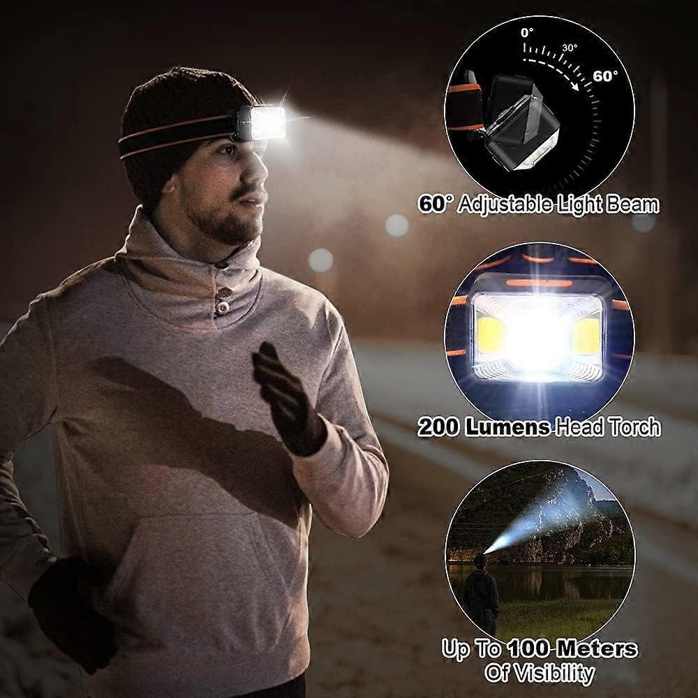 Head Torch [2 Pack] , 1800 Lux LED Headlamp with 5 Lighting Modes,Led ...