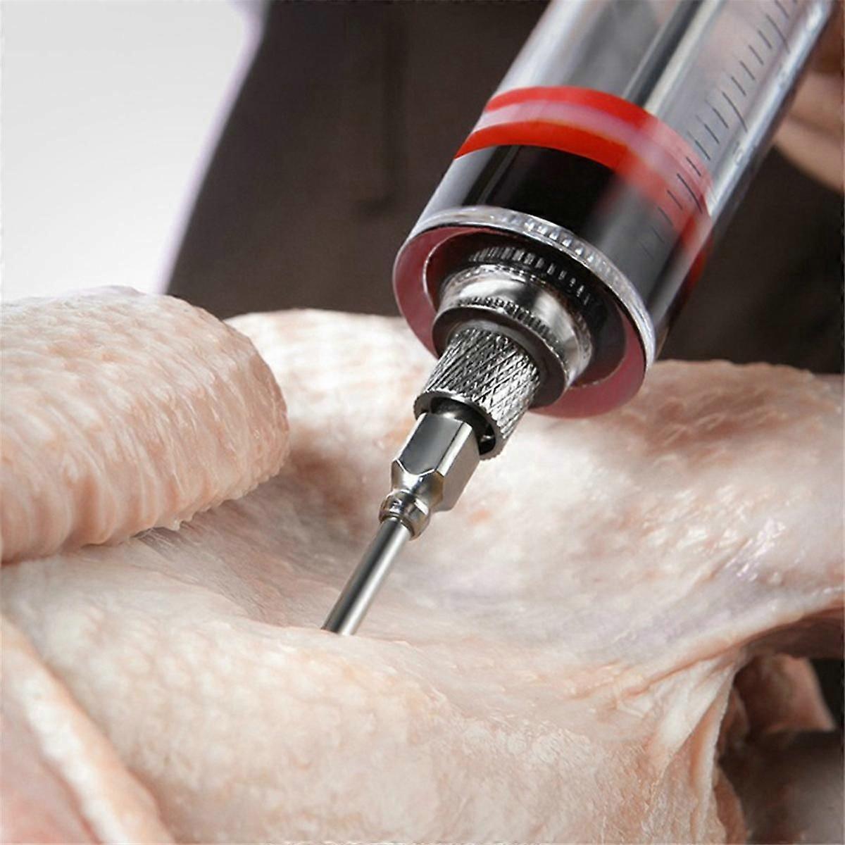 Meat Injector Syringe - 3 Marinade Injector Needles for BBQ Grill ...