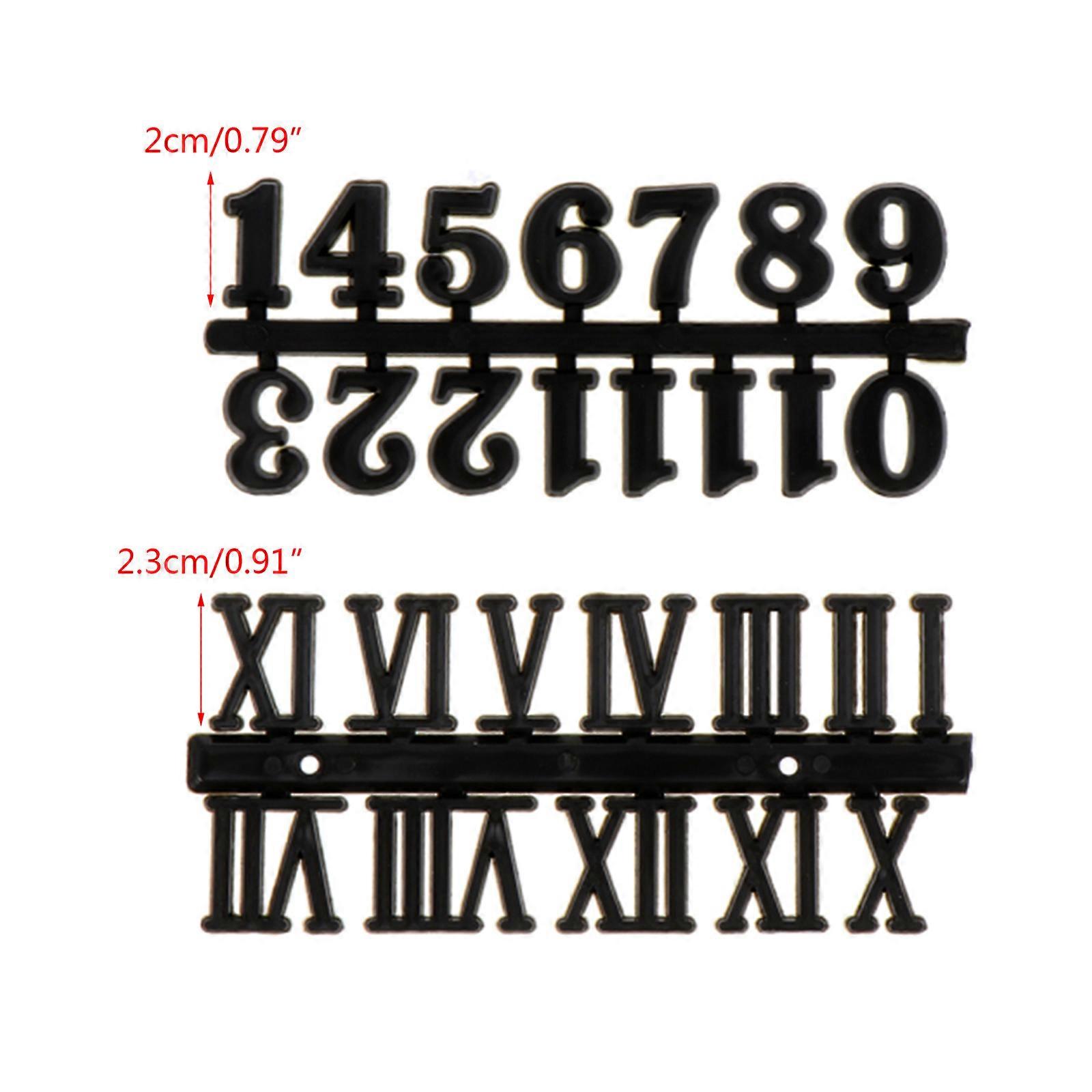 Clock Numerals Set DIY Wall Clock Numbers Clock Hands Replacement Part Arabic Roman Numerals ...