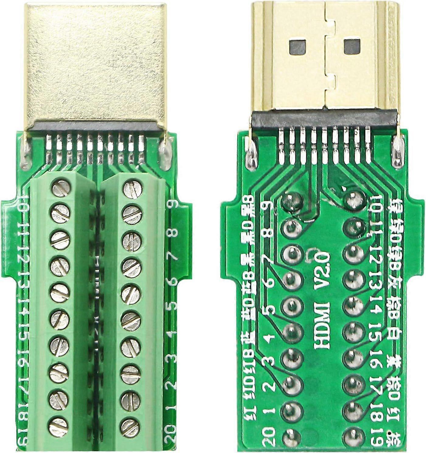 HDMI Screw Terminal Block Adapter, Gold Plated HDMI Male to Solderless ...