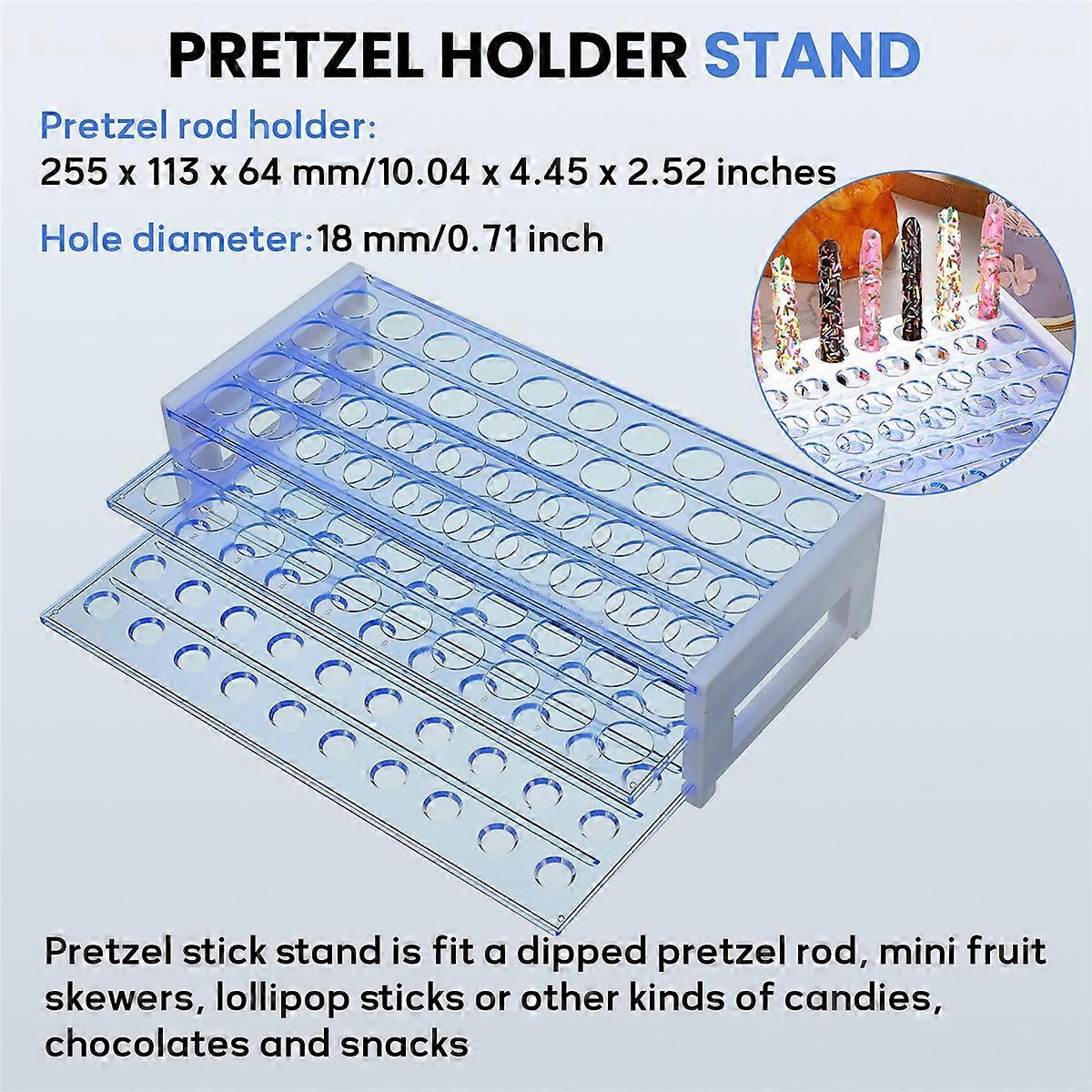 Pretzel Rod Holder & 100 Pcs Clear Pretzel Rod Bags Plastic Pretzel ...