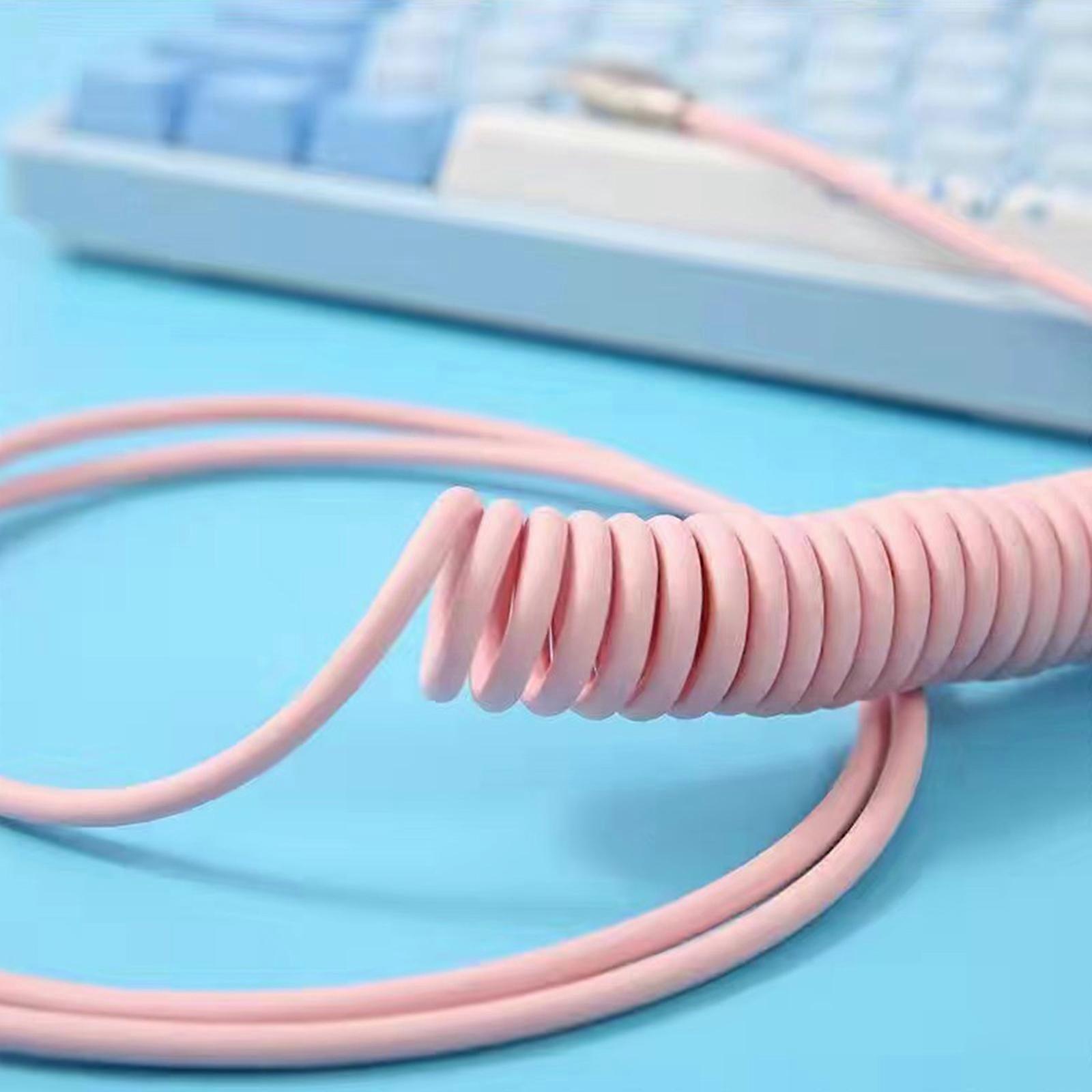 TypeC USB Cable Mechanical Keyboards Coiled Spring Wire Spirals ...
