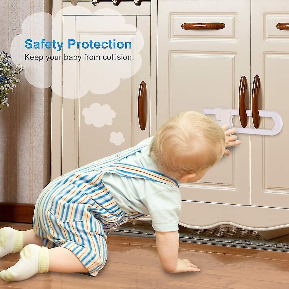 Sliding Cupboard Drawer Locks U Shape Safety Lock For Children Baby ...