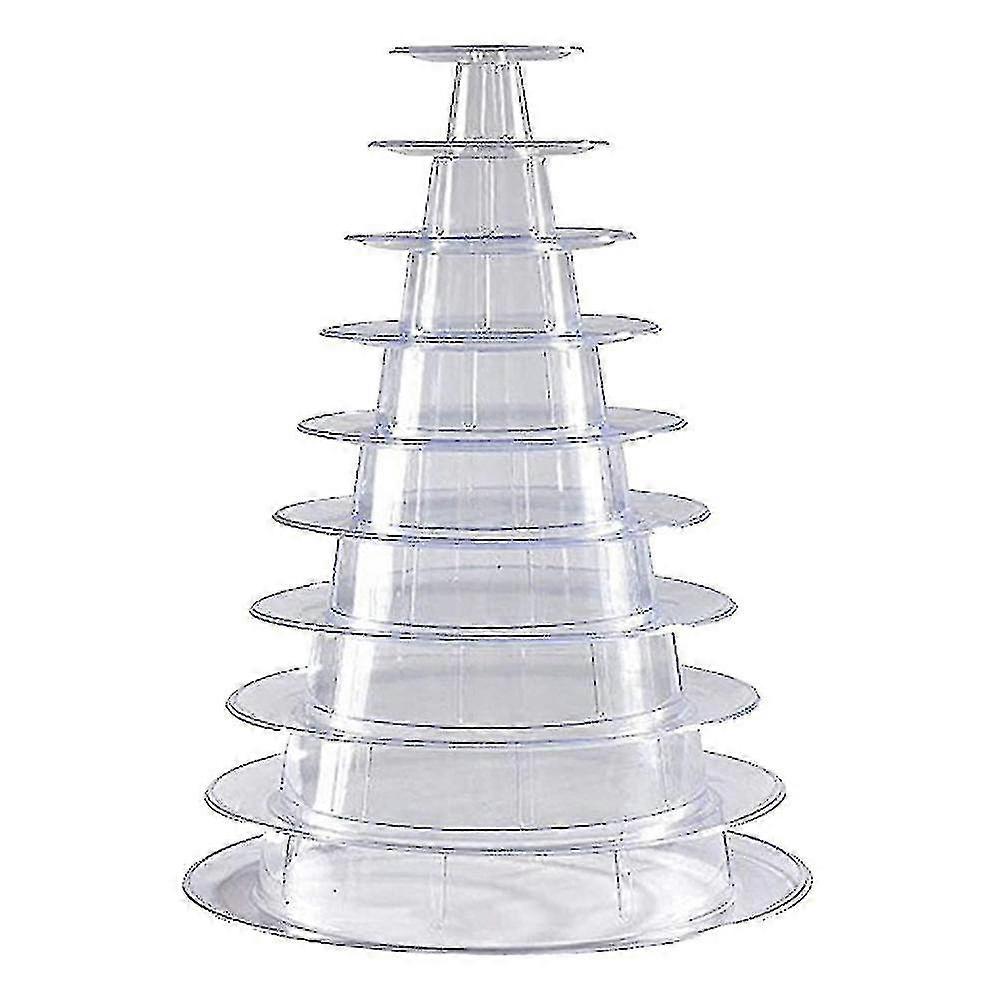 6 Tier Round Plastic Macaron Tower Stand Macarons Holder Macaroon Cake ...