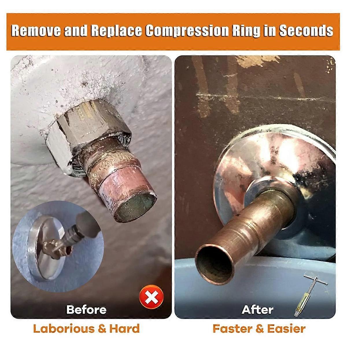 Compression Sleeve Puller Tool Corrosionand Frozen Supply Stop, Pipe Tool Compression Ring ...