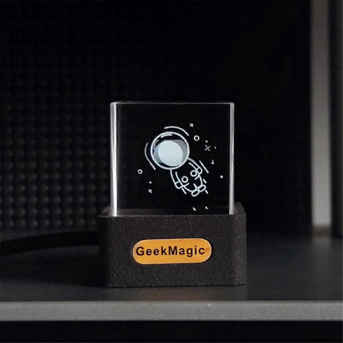 Crystal Cube Photo Display Holographic Desktop Smart Weather Station ...