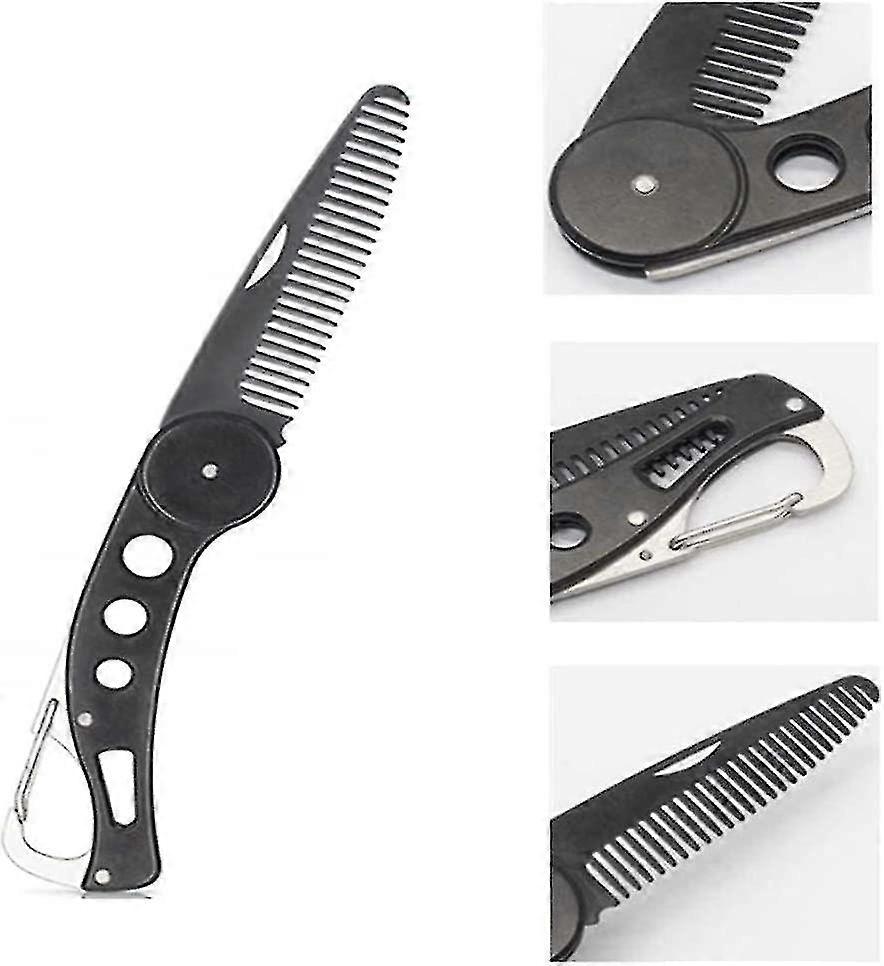 Comb Stainless Steel Combs Folding Comb Mustache Pocket Comb | Fruugo UK