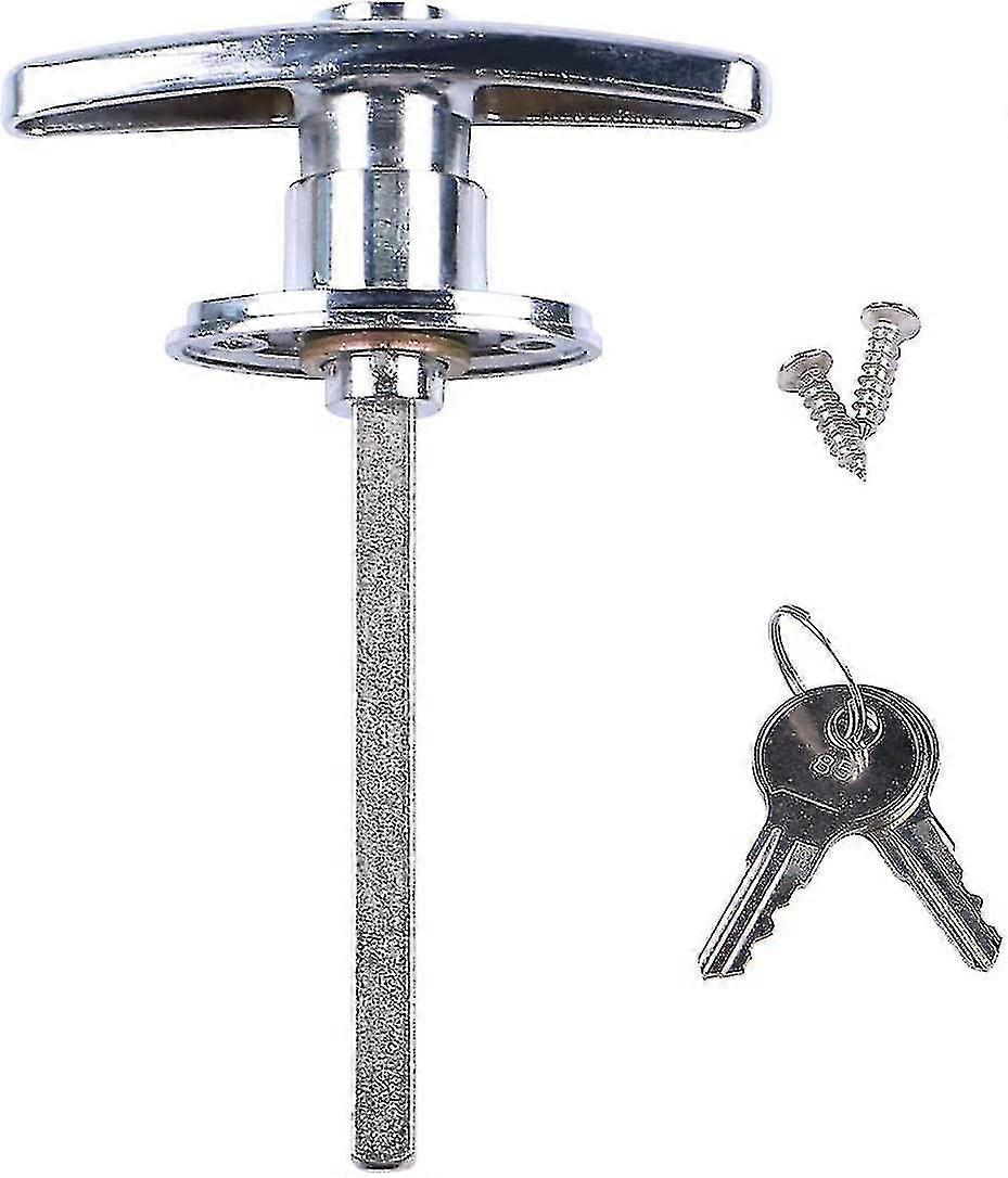 Garage Door Keyed T-handle Lock Kit Universal Replacement Hardware ...