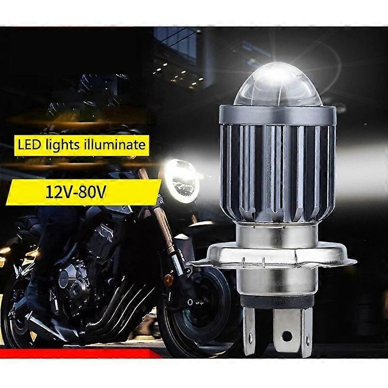 H6 BA20D Motorcycle Mini LED Projector Headlight Bulbs Dual Colors ...
