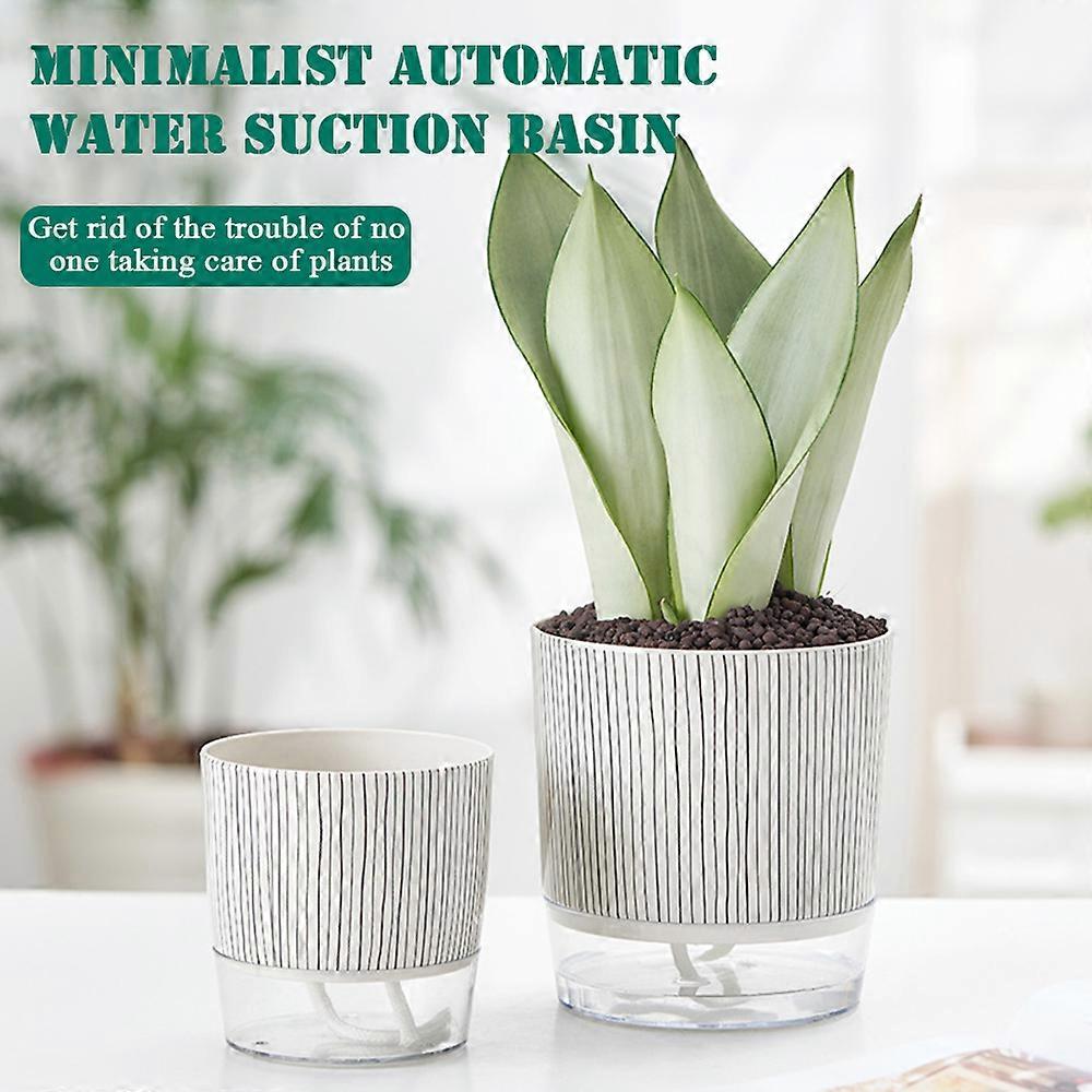 Transparent Base Plastic Self-Watering Flowerpot Good Draining Resuable ...