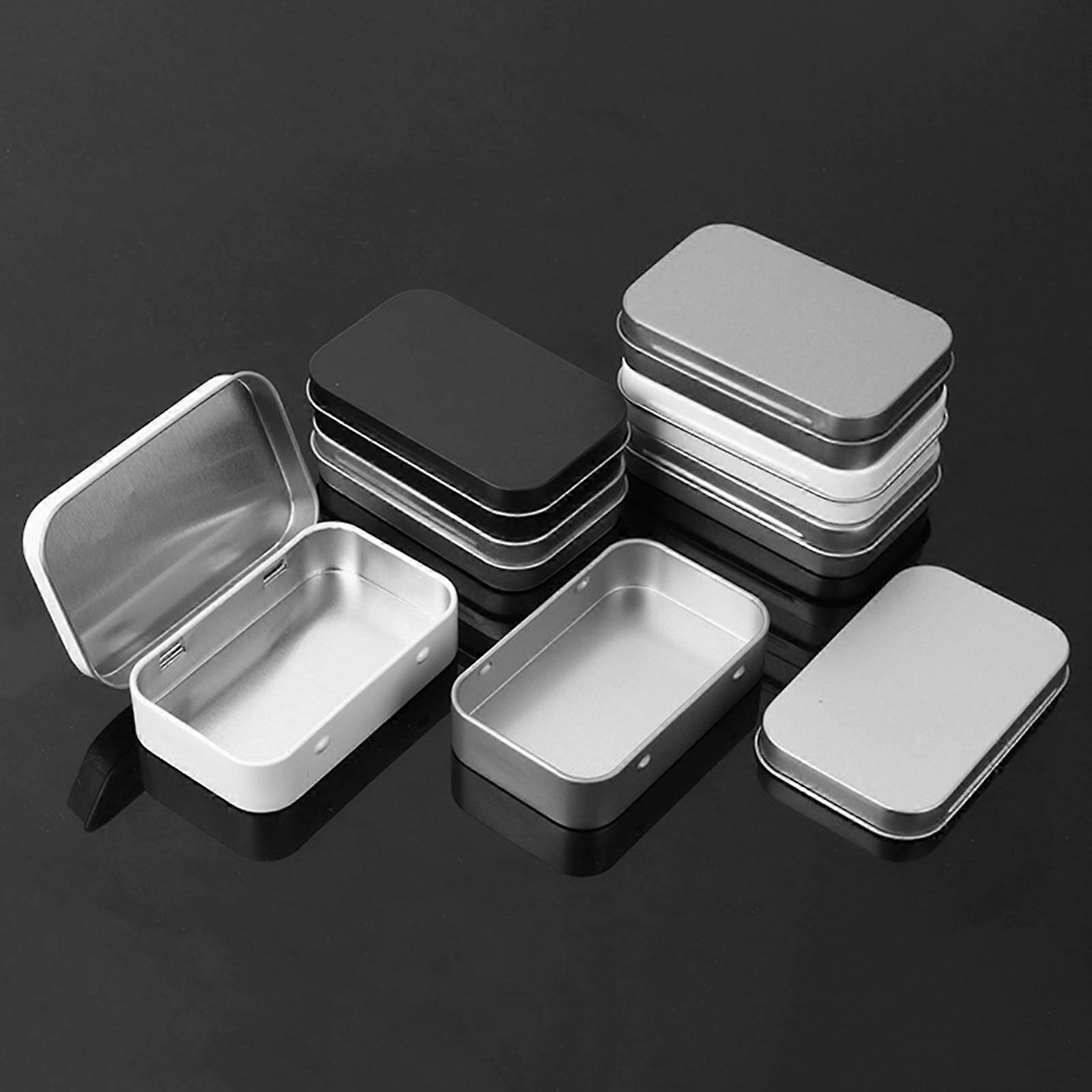 New Arrive 2Pcs Metal Hinged Tin Box Container Mini Portable Small ...