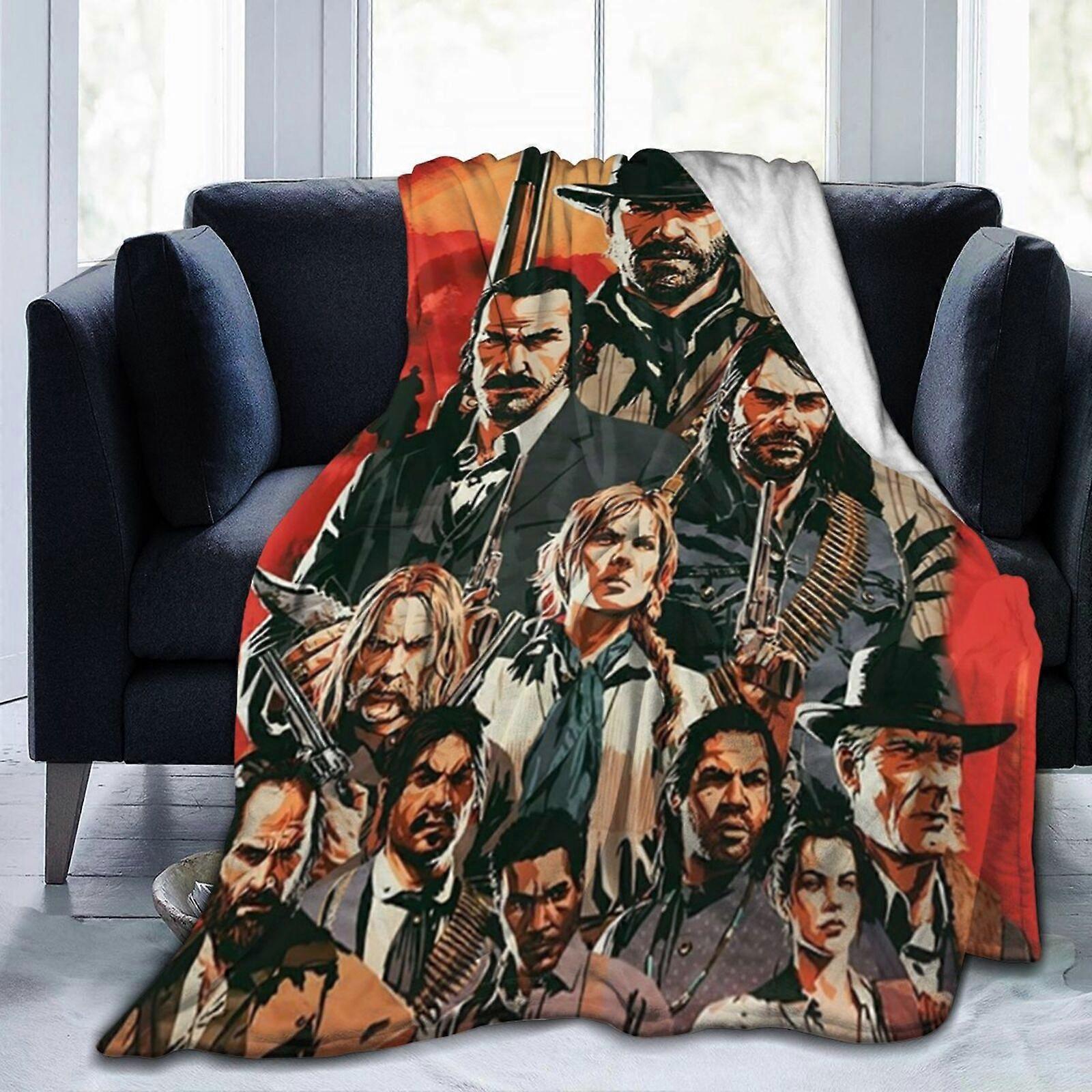 Red Dead Redemption Blanket Fuzzy Plush Bed Blanket Cozy Fluffy Air ...