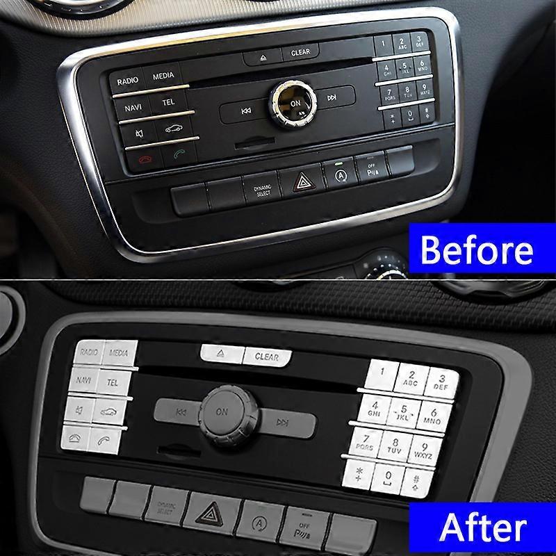 Center Console CD Multimedia Buttons Decals Trim For Mercedes Benz GLA ...