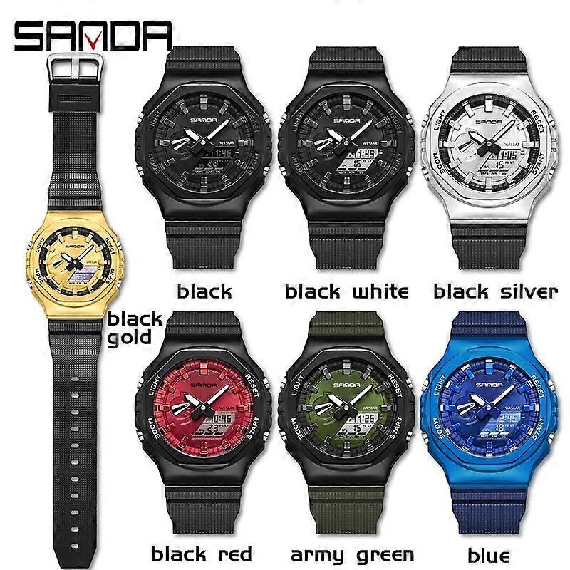 SANDA 3167 Nowy styl Męski wojskowy sportowy zegarek na rękę Stal ...