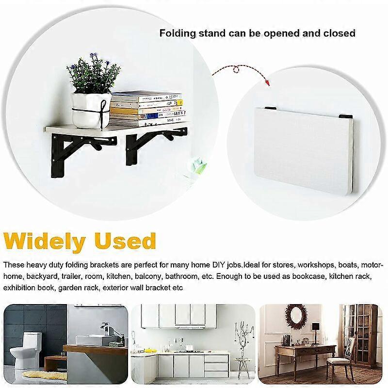 DWW-2 Pices Equerre Rabattable Murale Noir, 400 x170mm Support Console ...