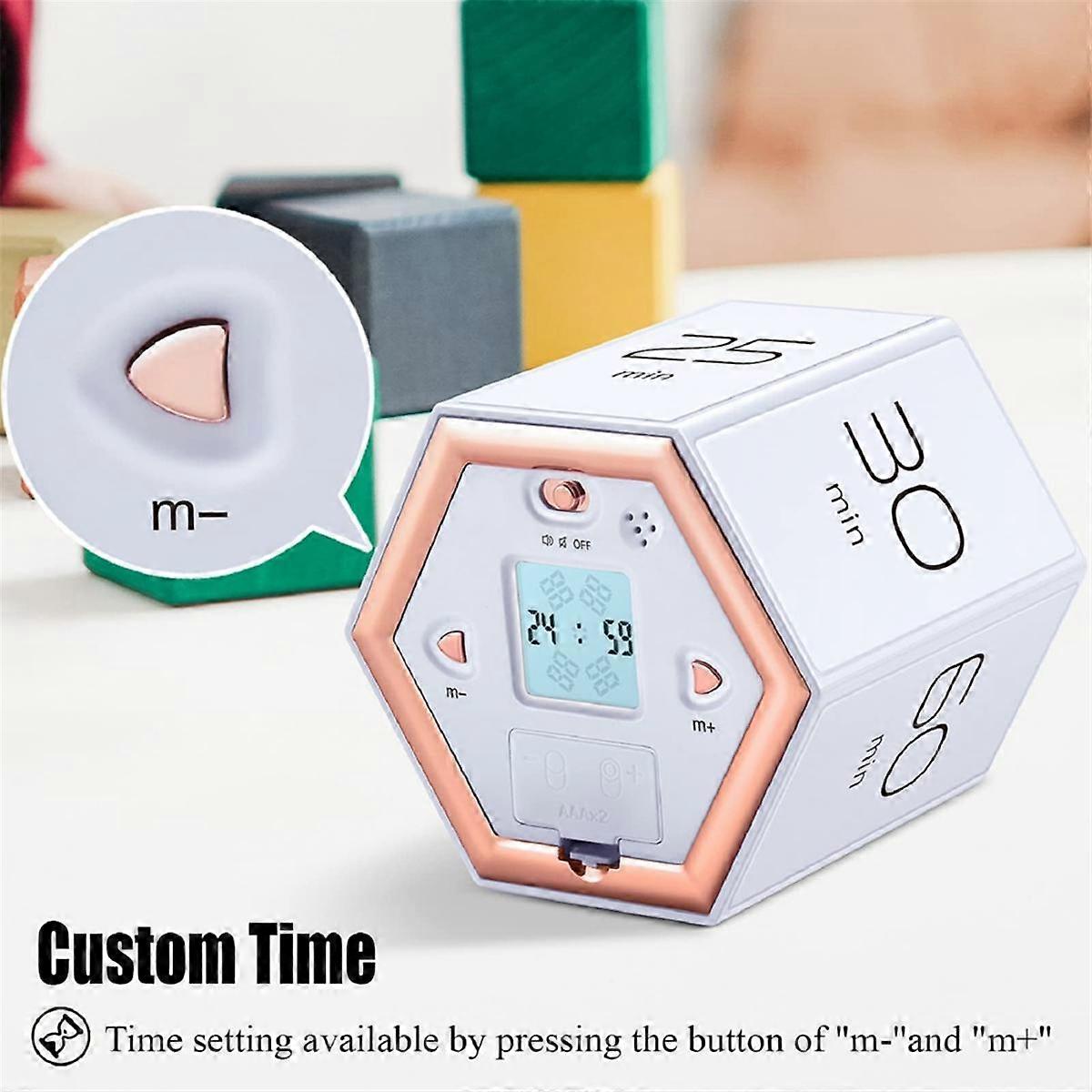 Hexagon Flip Timer with Mute & Alarm Function- Kitchen Timer Easy to Use -Time Management ...
