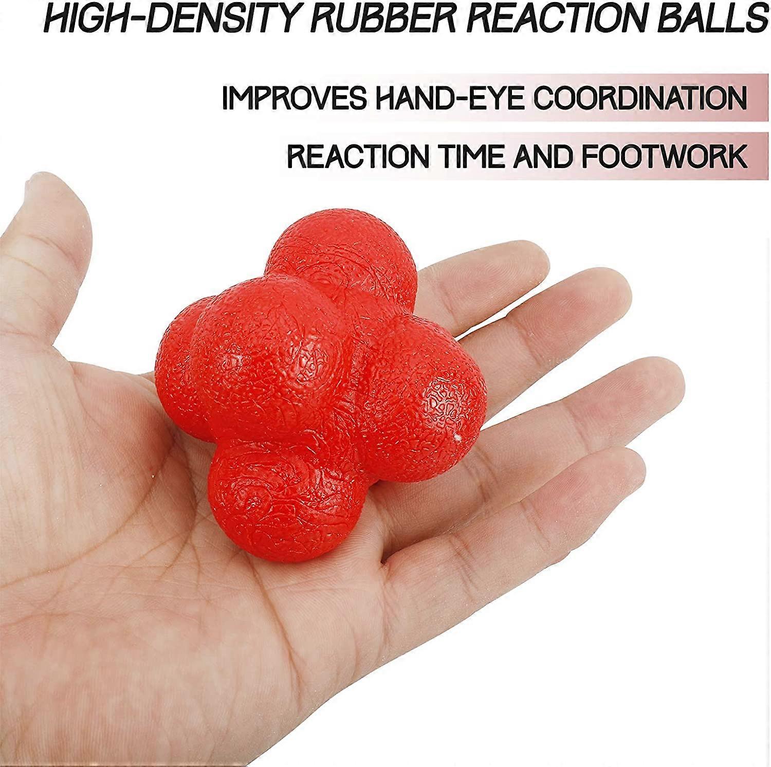 6-Pack Reaction Ball Rubber Reaction Pinball, Agility and Speed Reflex ...