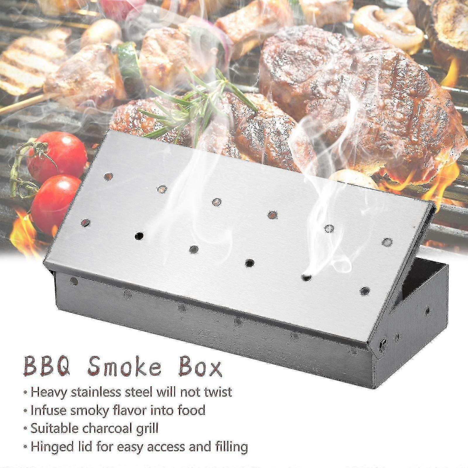 Smoker Box Meat Smokers Box, Stainless Steel Stainless Wood Chip Smoker ...