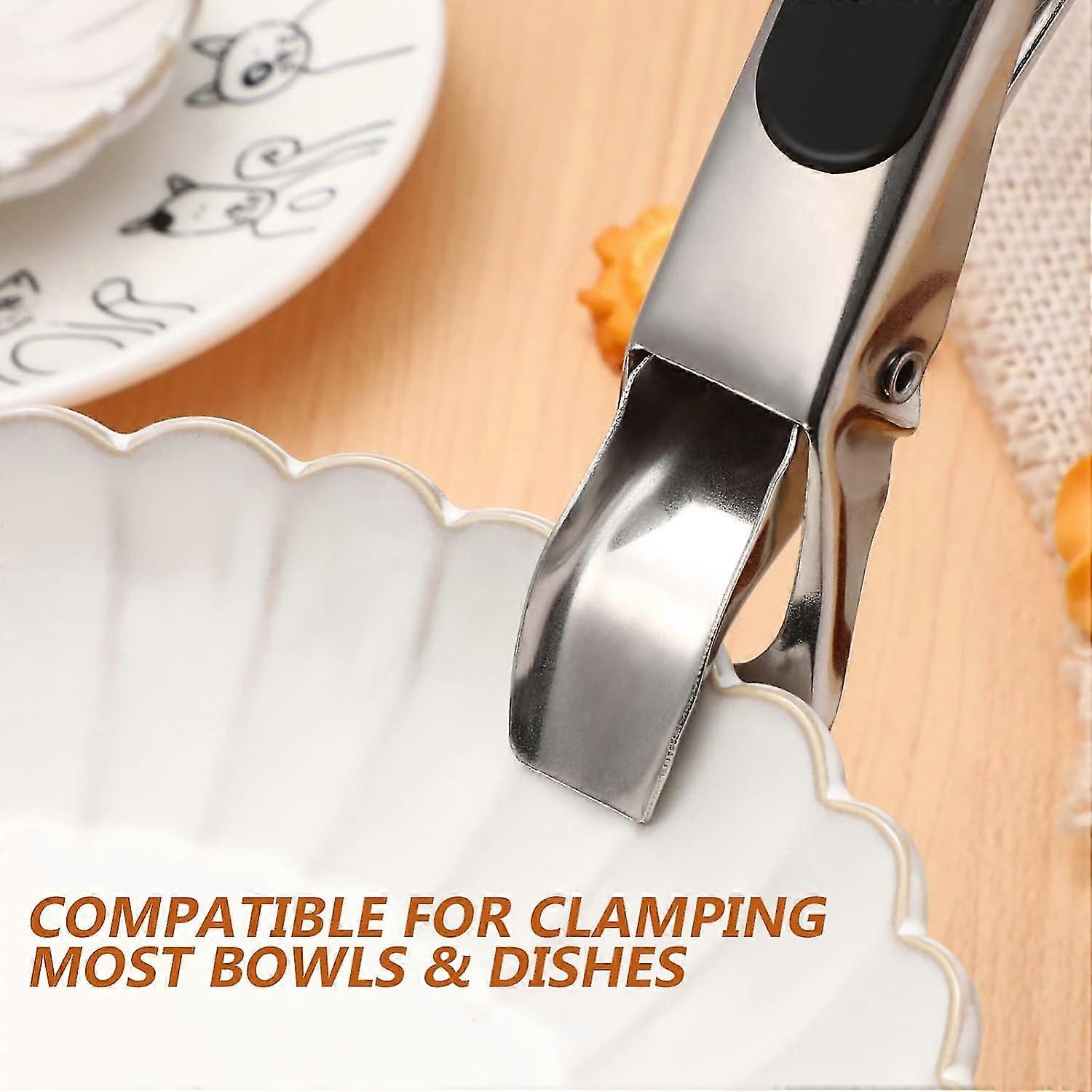 2 Pcs Anti-hot Gripper Clips Stainless Steel Retriever Tongs Hot Dish ...