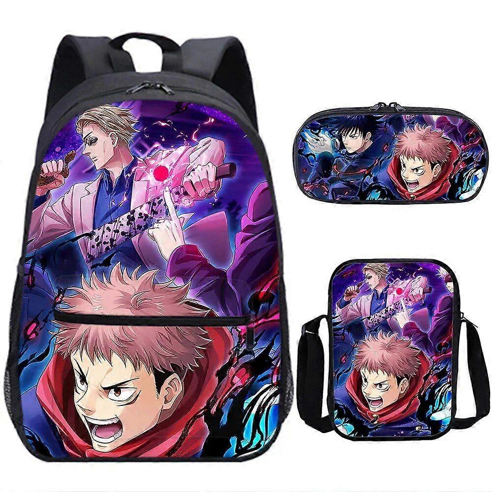 3pcs/set Anime Jujutsu Kaisen Backpack Gojo Satoru Cartoon Bags Boys ...