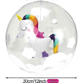 2 Pieces 12 Inch Inflatable Unicorn Beach Ball for Summer Water Fun ...