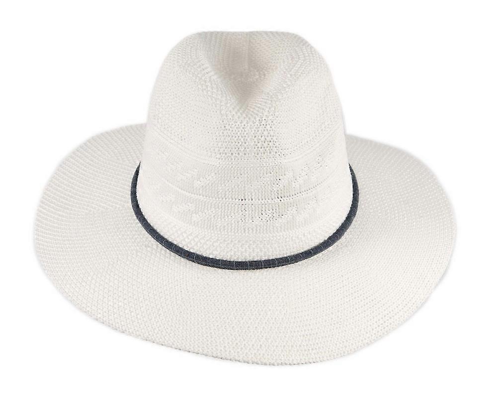 Ivory Crushable Polyester Knit Safari Fedora Hat | Fruugo UK