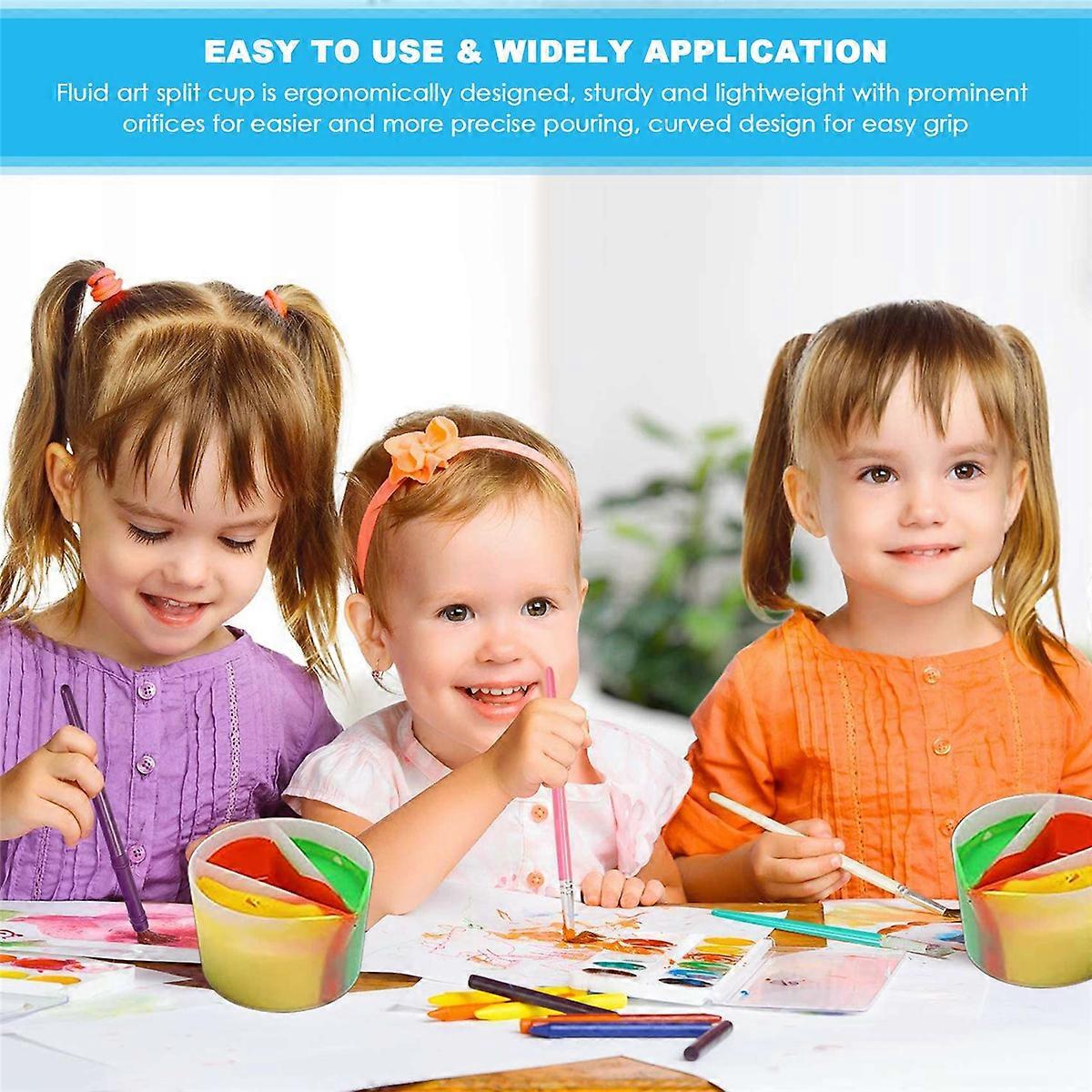 Reusable Channels Split Color Mixing Cups for Paints, Resin Pouring ...