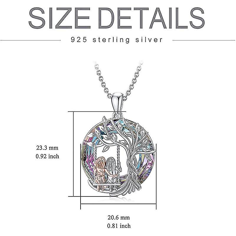 Baum des Lebens Schwestern auf der Schaukel Halskette Damenschmuck mit mehrfarbigen ...
