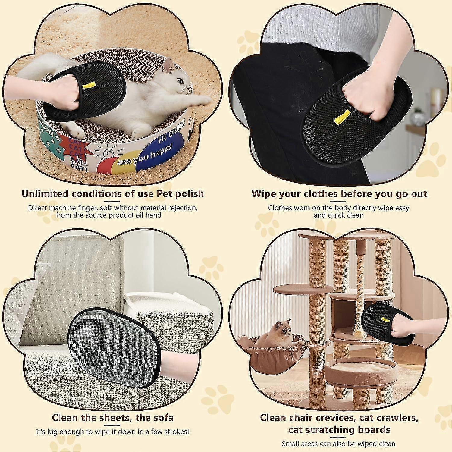 Yomi Pet Hair Remover Glove, Electrostatic Pet Hair Removal Gloves ...