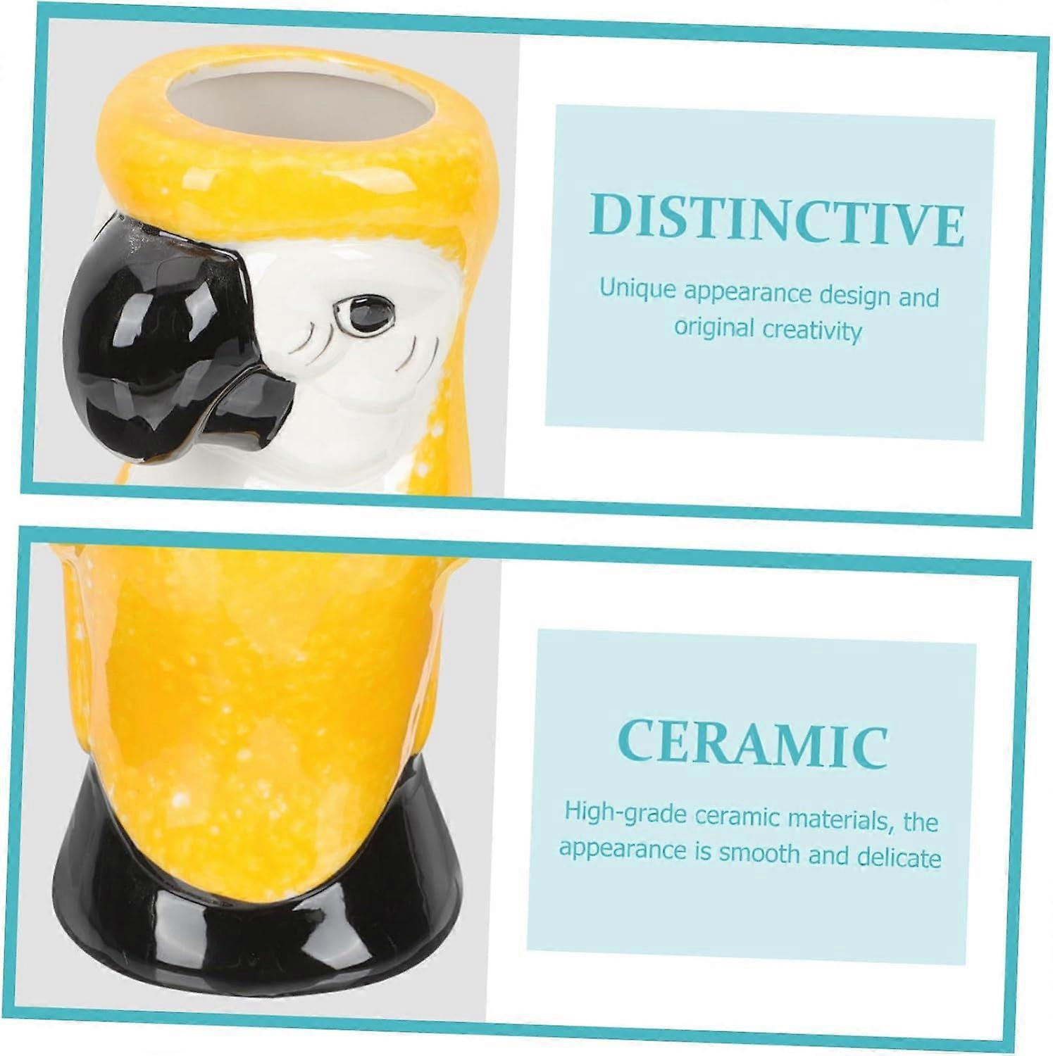 Parrot Shape Ceramic Tiki Mug for Cocktails Hawaiian Bar Party Durable ...