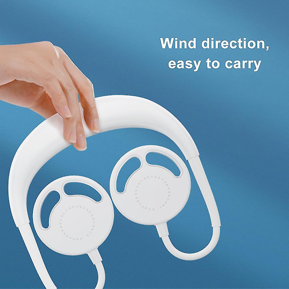 White Portable Fan Usb Fan Quiet Hands-free Fan Bladeless Neck Fan ...