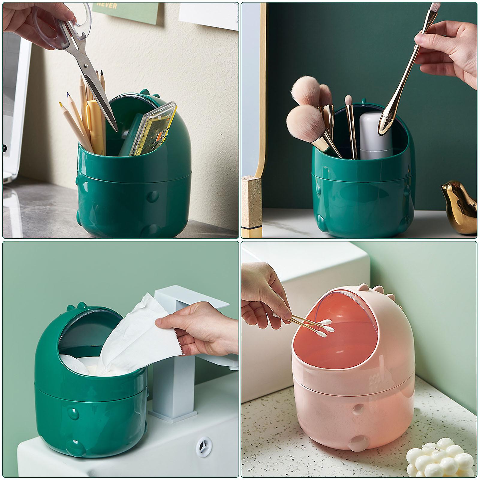 Desktop Waste Bin With Lid Cartoon Shape Wastebasket For Office Desktop ...