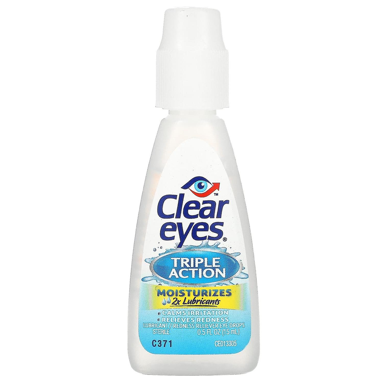 Clear Eyes, Triple Action, Lubricant/Redness Reliever Eye Drops, 0.5 fl ...