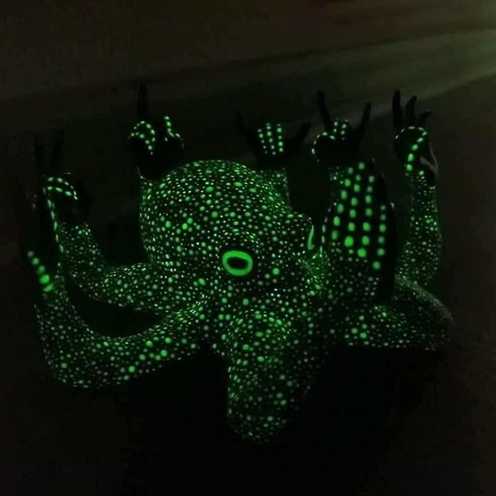 Middle Finger Octopus Statue, Luminous Gesture Angry Octopus Decor With ...